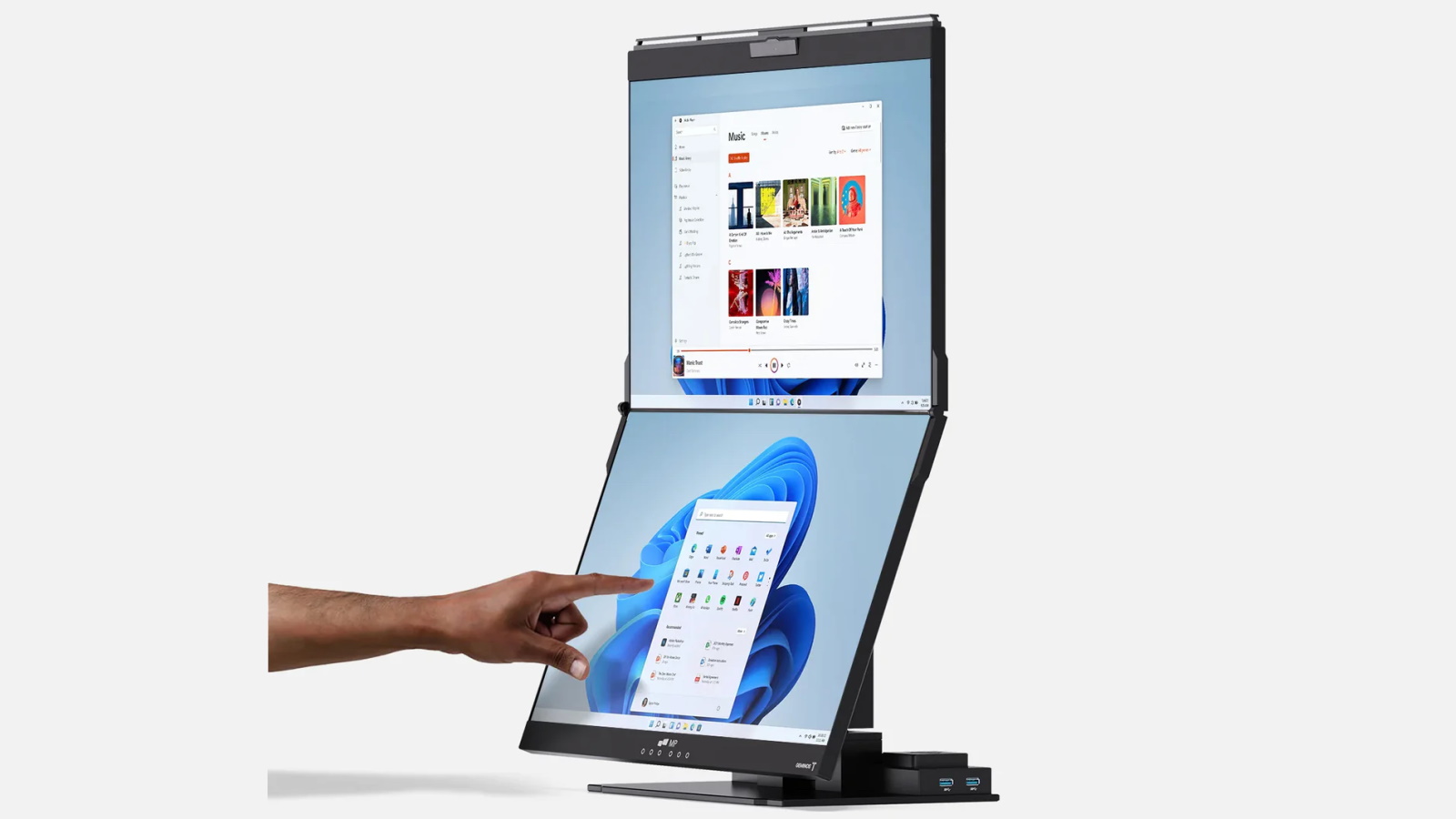 Mobile Pixels Geminos T Dual 24-inch FHD Stacked Monitor | Harvey Norman