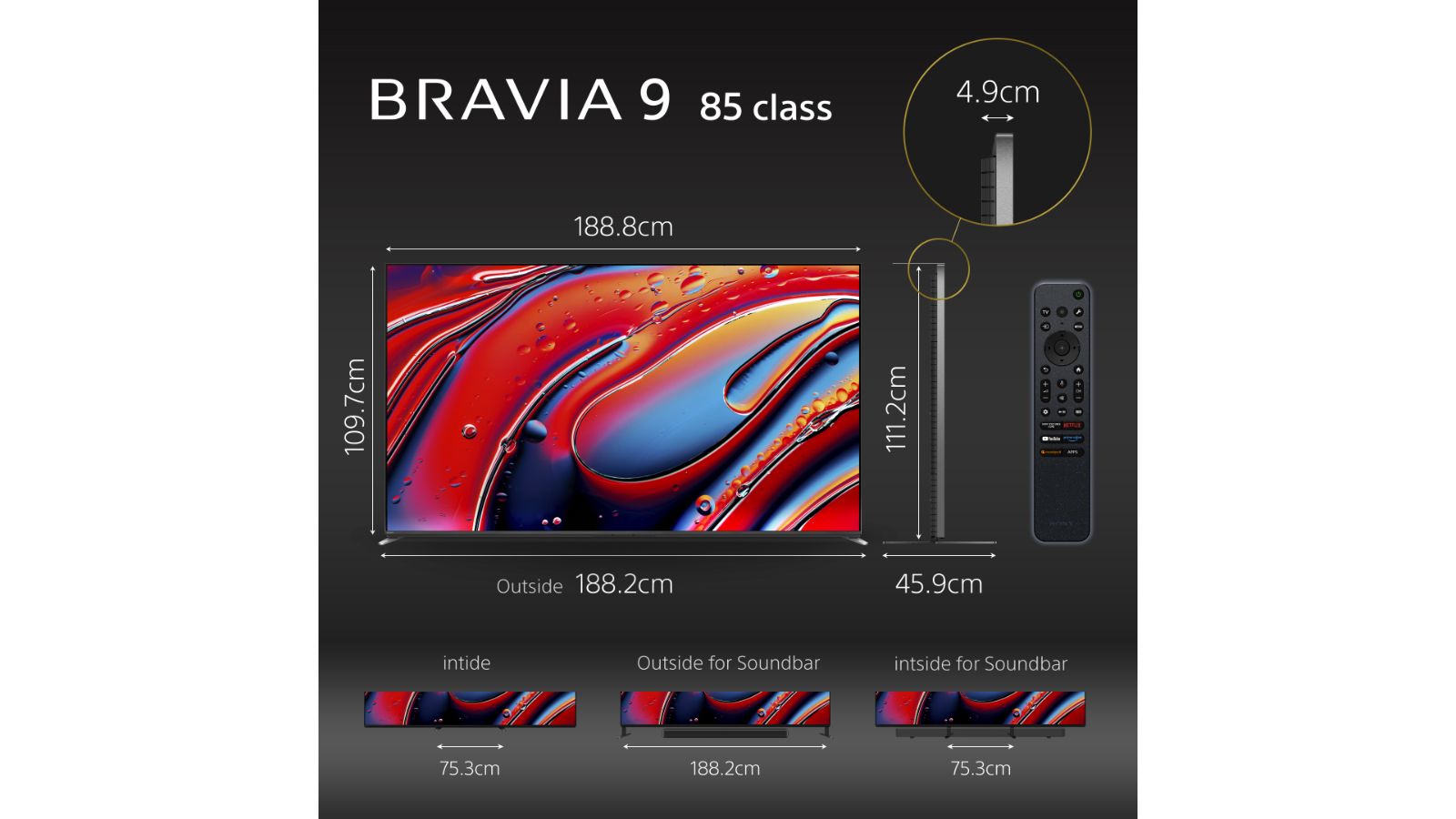 Sony 85-inch Bravia 9 4K HDR Mini LED TV | Harvey Norman