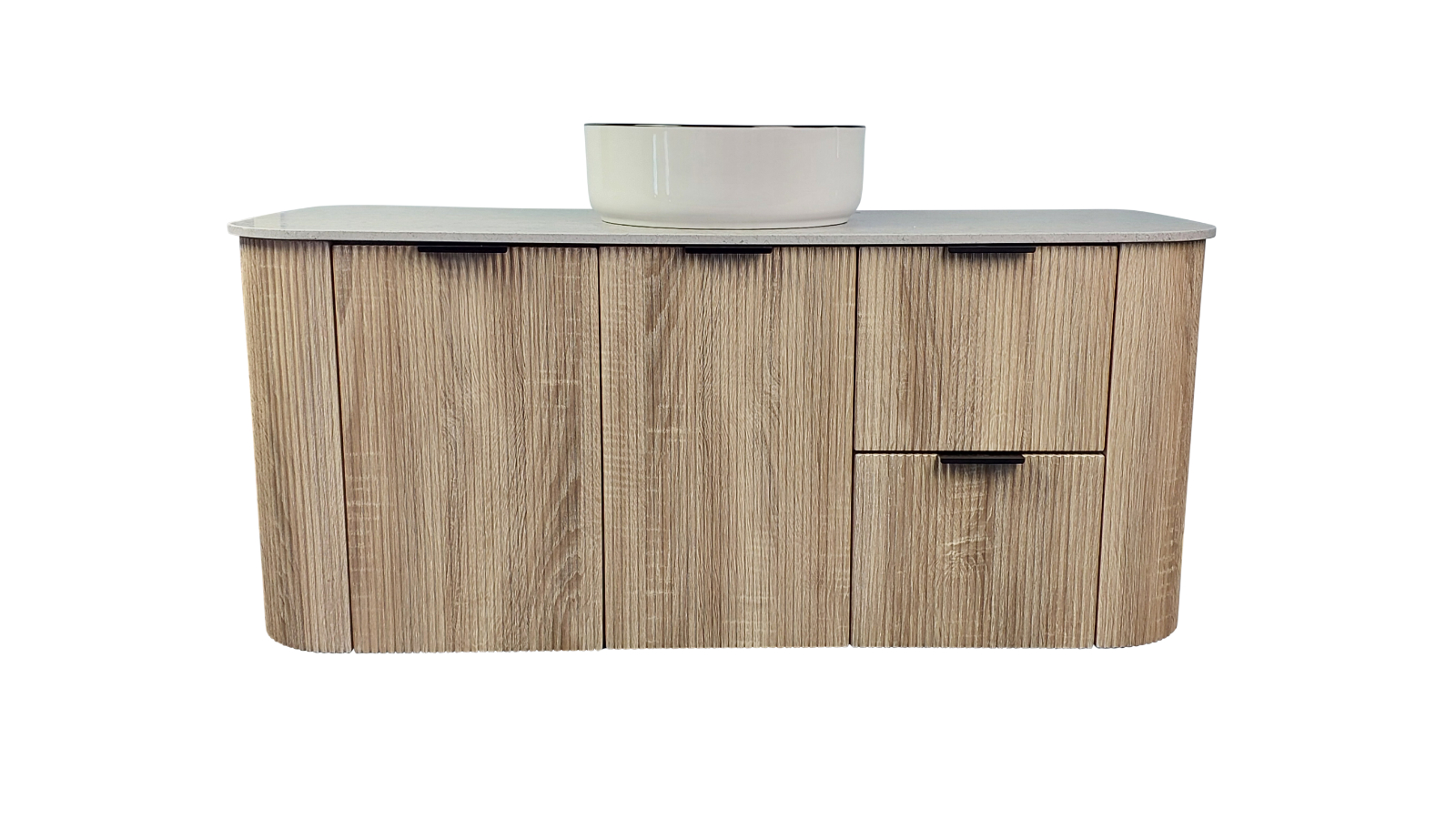 Ledin Horizon 1200mm Vanity with 12mm Solid Surface Top - Walnut ...