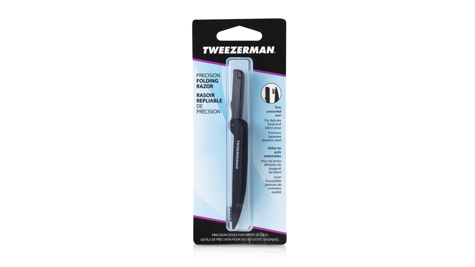 Tweezerman Precision Folding Brow Razor - Black | Harvey Norman