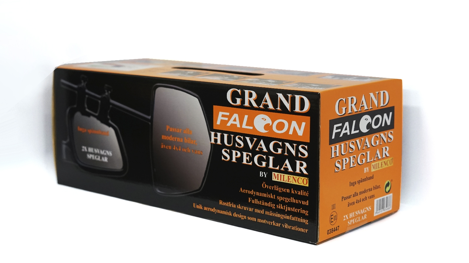 Milenco Grand Falcon Convex Mirror Twin Pack | Harvey Norman