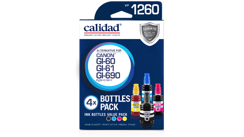 Calidad Canon GI-60/GI-61/GI-690 4-Pack Ink Bottles Value Pack | Harvey ...