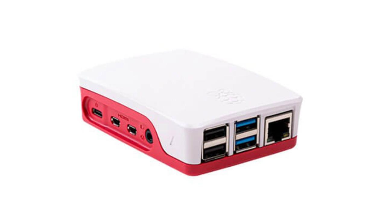 Latest Buys Red/White Official Raspberry Pi Case - 4B | Harvey Norman