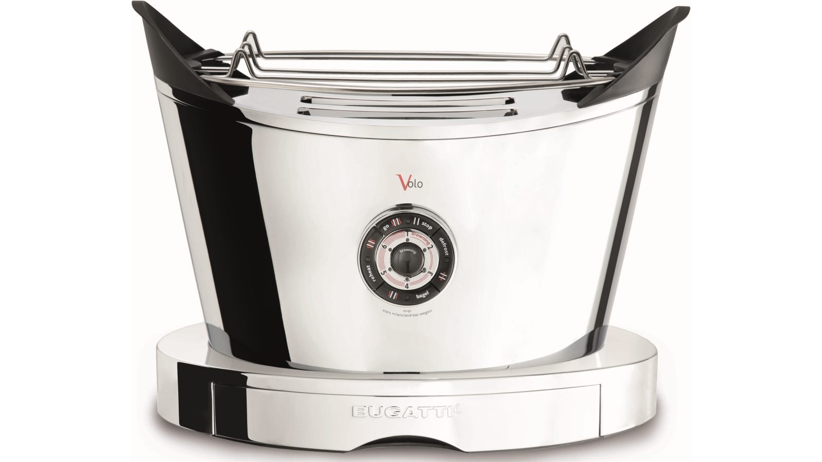 Bugatti Volo 2 Slice Toaster - Steel | Harvey Norman