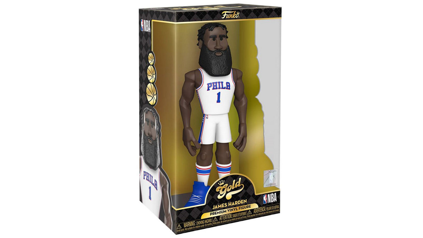 NBA Rockets James Harden 12-inch Vinyl Gold Chase Ships 1 in 6 | Harvey ...