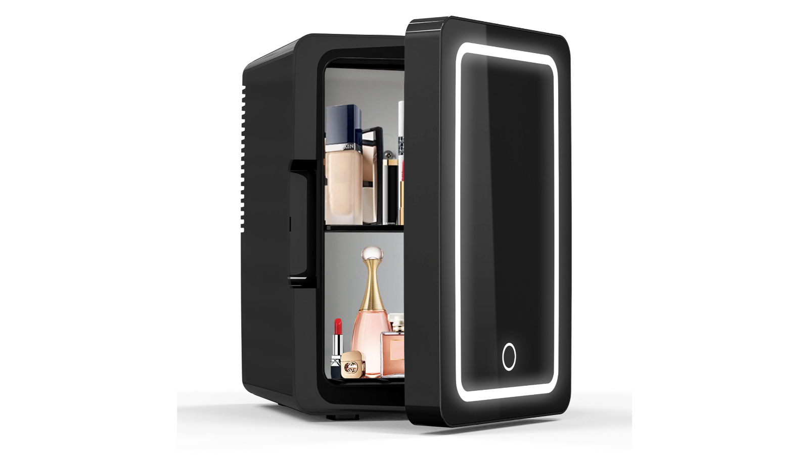 Advwin 6 Litre Portable Mini Fridge with LED Mirror - Black | Harvey Norman