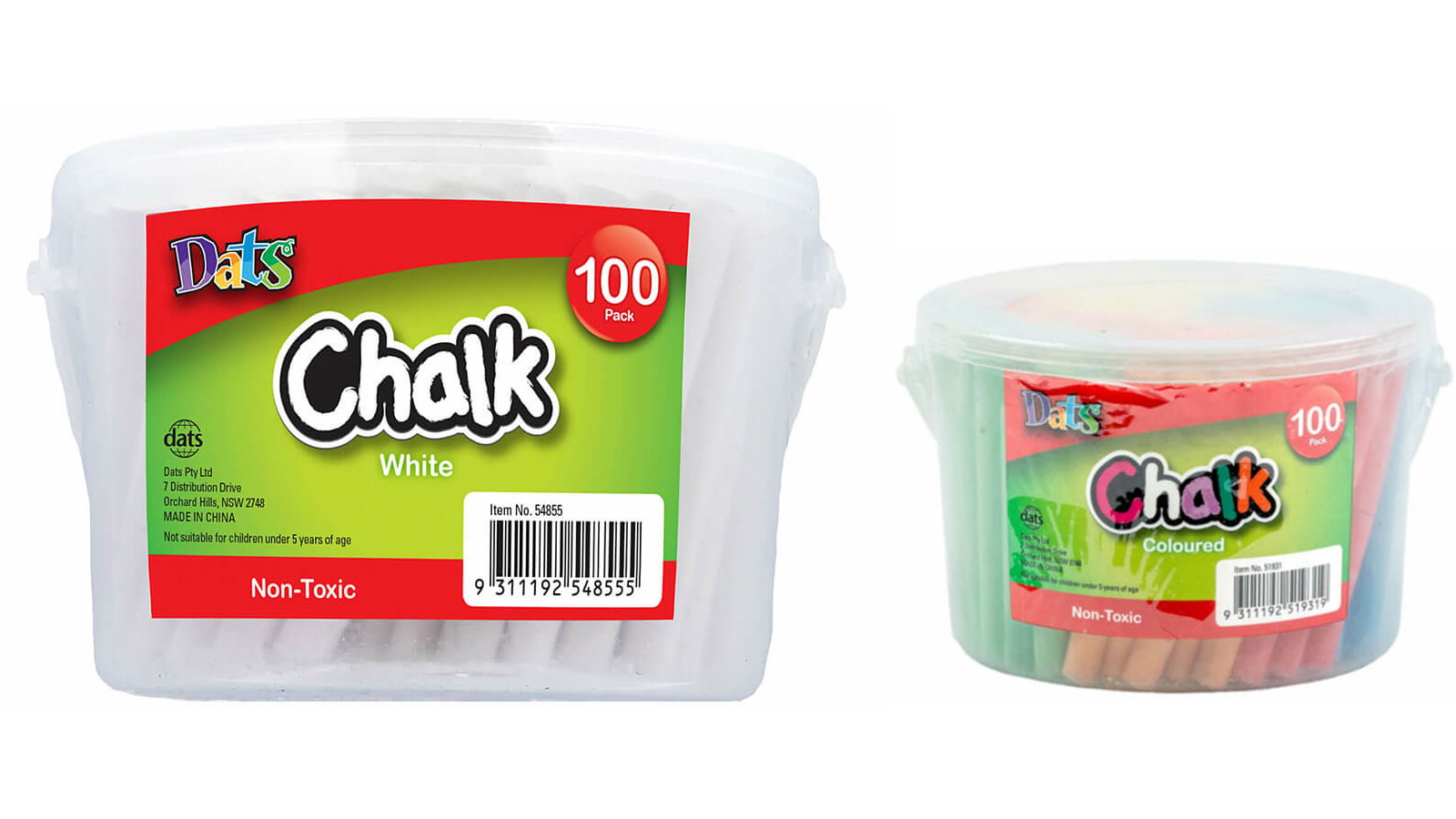 Dats 100-Pack Non-toxic Jumbo Chalk | Harvey Norman