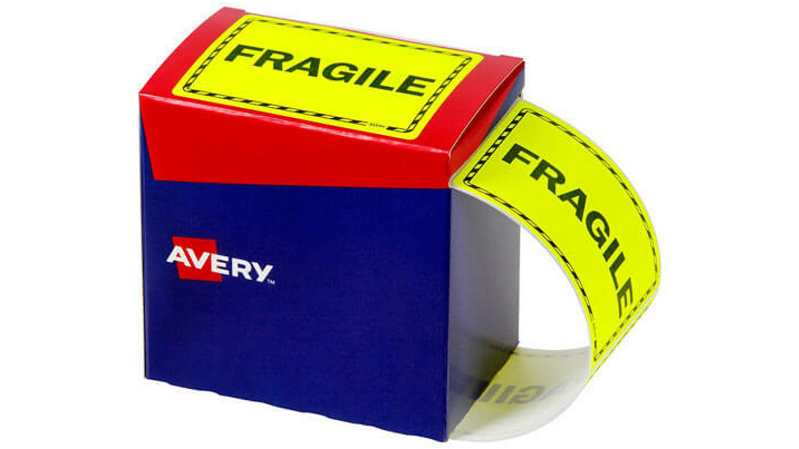 Avery 75x99.6mm 750 Piece Fragile Labels - Fluoro Yellow | Harvey Norman