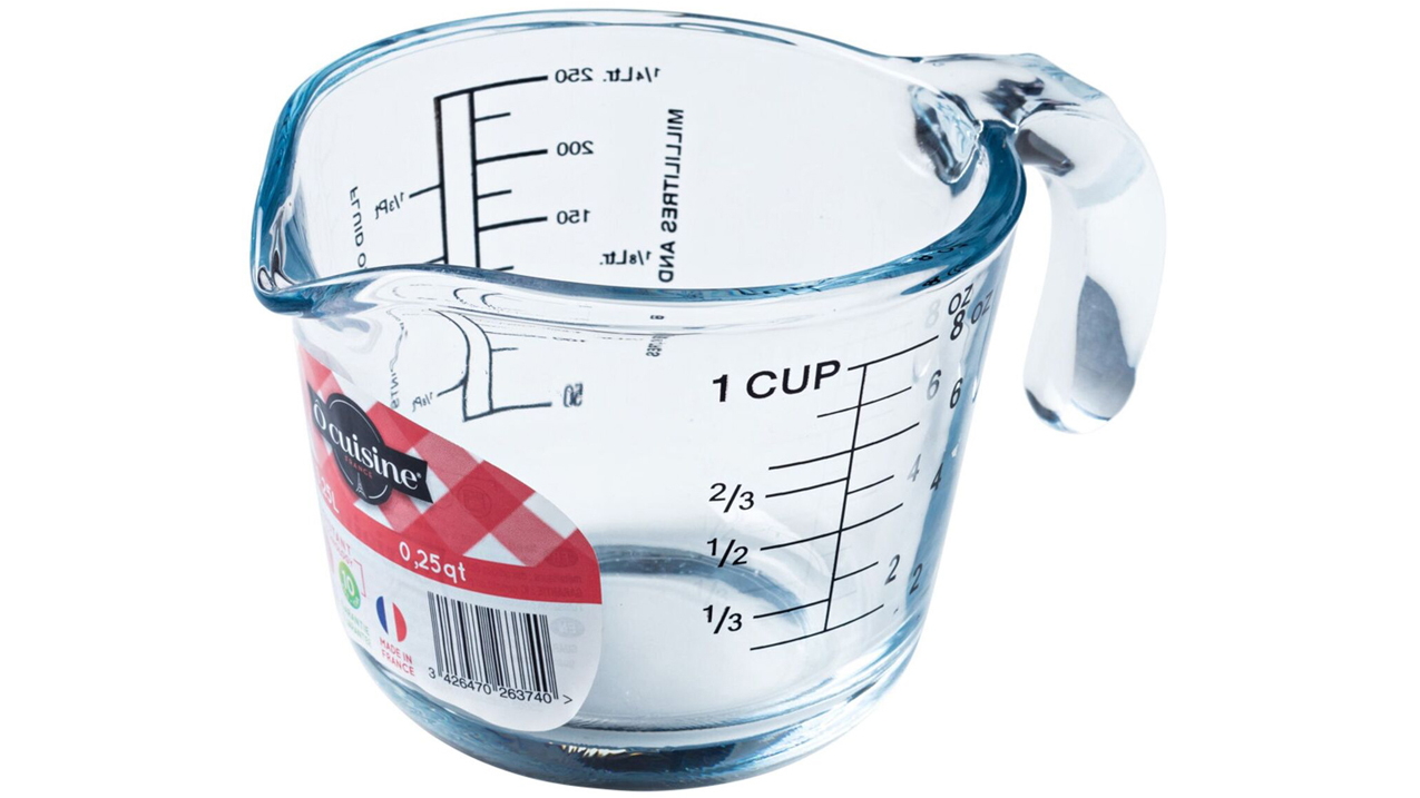 Cuisine Glass 0.25L Measuring Jug Cup with Handle - Clear | Harvey Norman