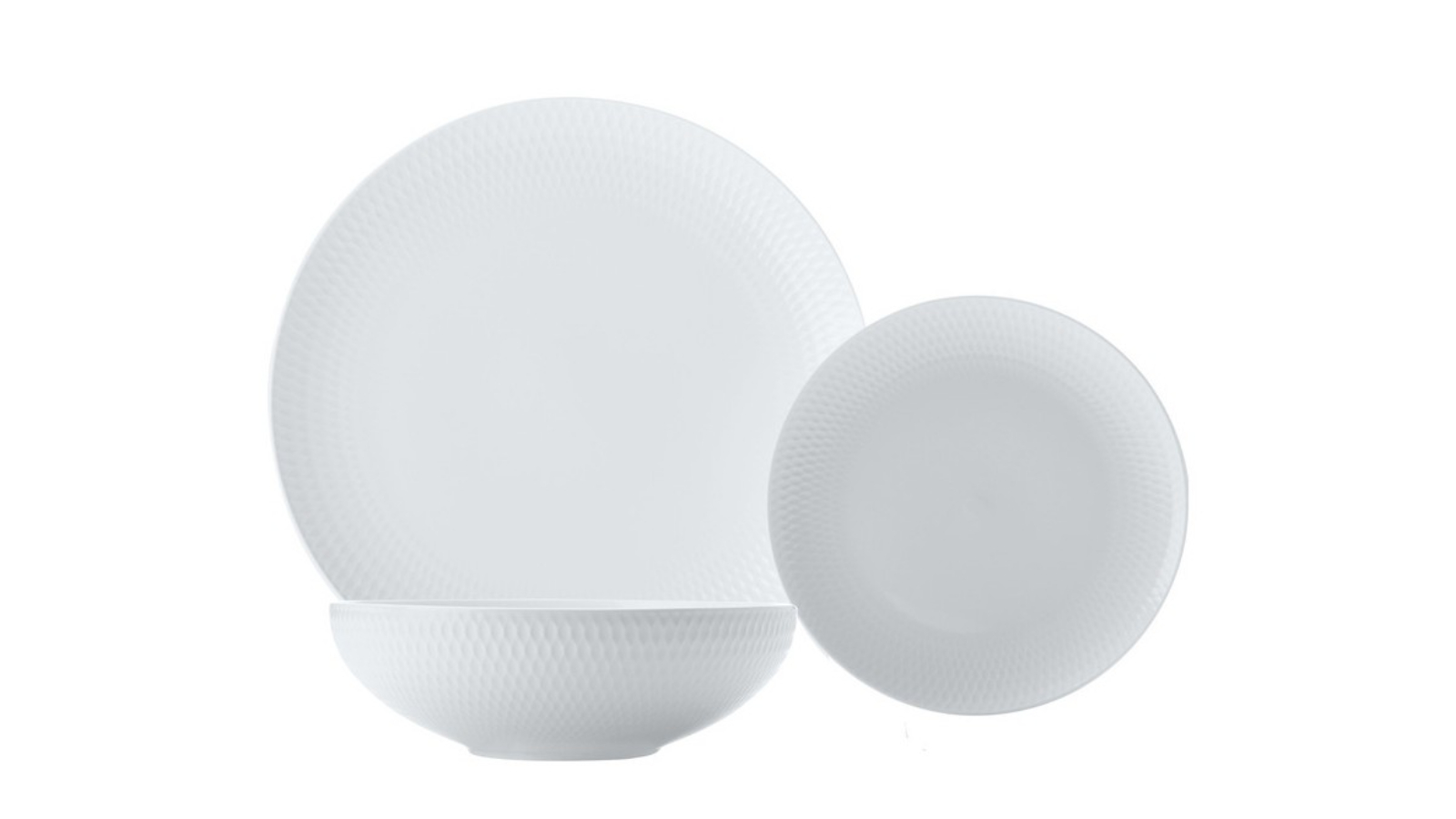 Maxwell and Williams 12 Piece Basics Diamonds Dinner Set - White ...