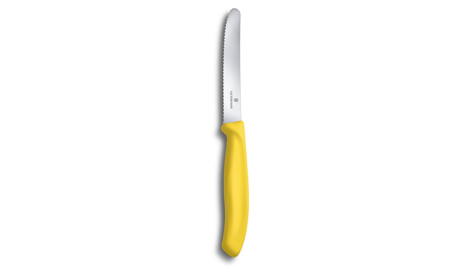 Victorinox 11cm Yellow Stainless Steel Round Wavy Tip Kitchen Knife ...