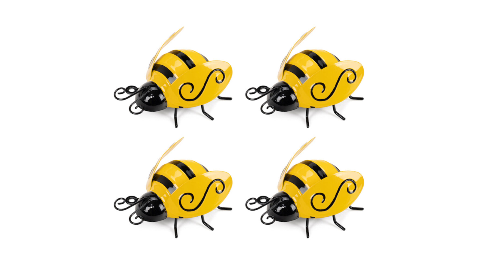 4 Piece Small Garden Bee Insect Sculpture Outdoor Patio Decor - Yellow ...