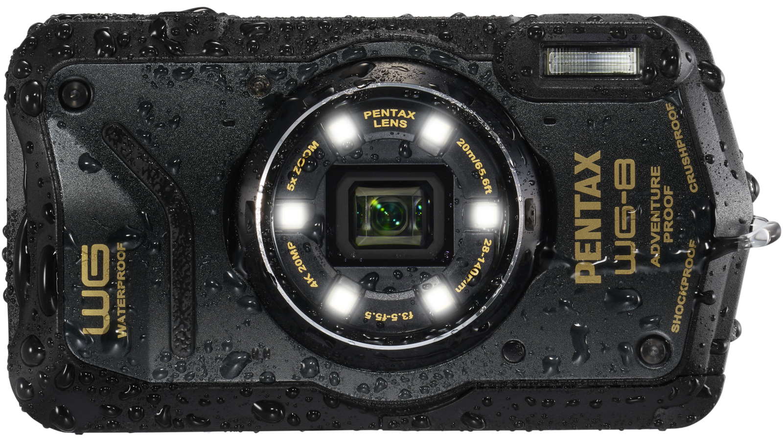 Pentax WG-8 Waterproof Compact Camera - Black | Harvey Norman