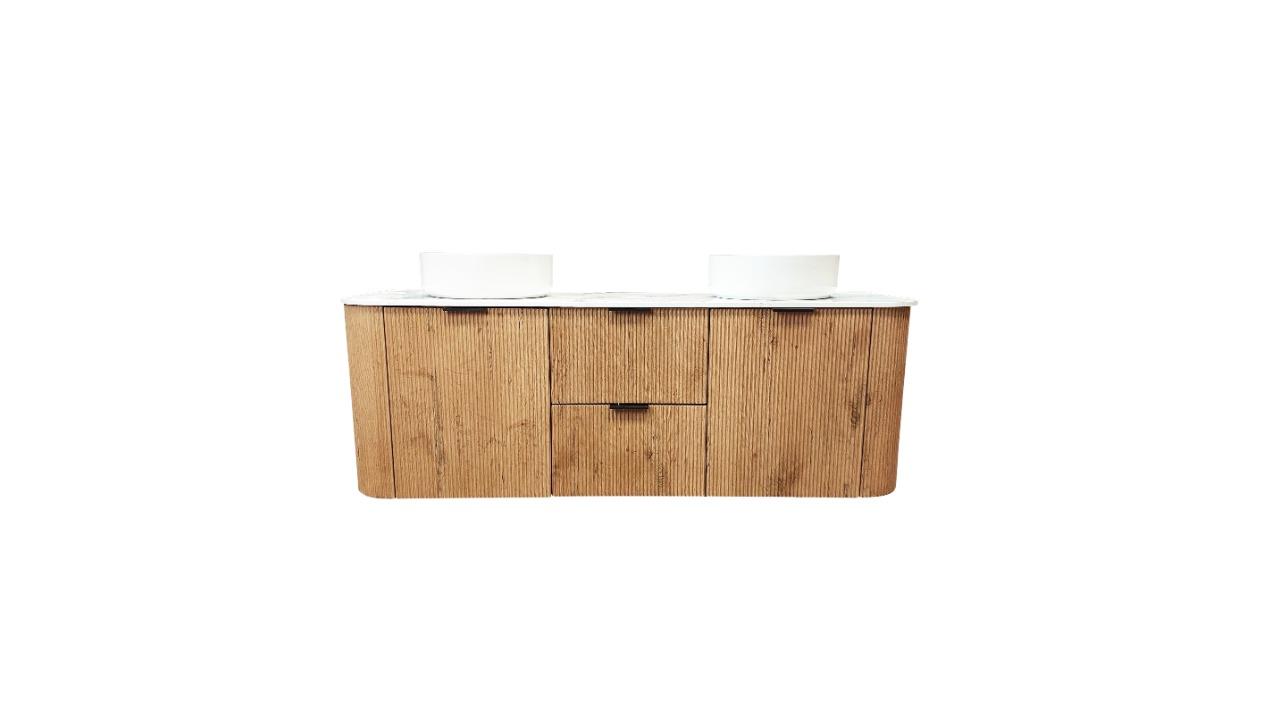 Ledin Horizon 1500mm Vanity with 12mm Solid Surface Top - Oak | Harvey ...