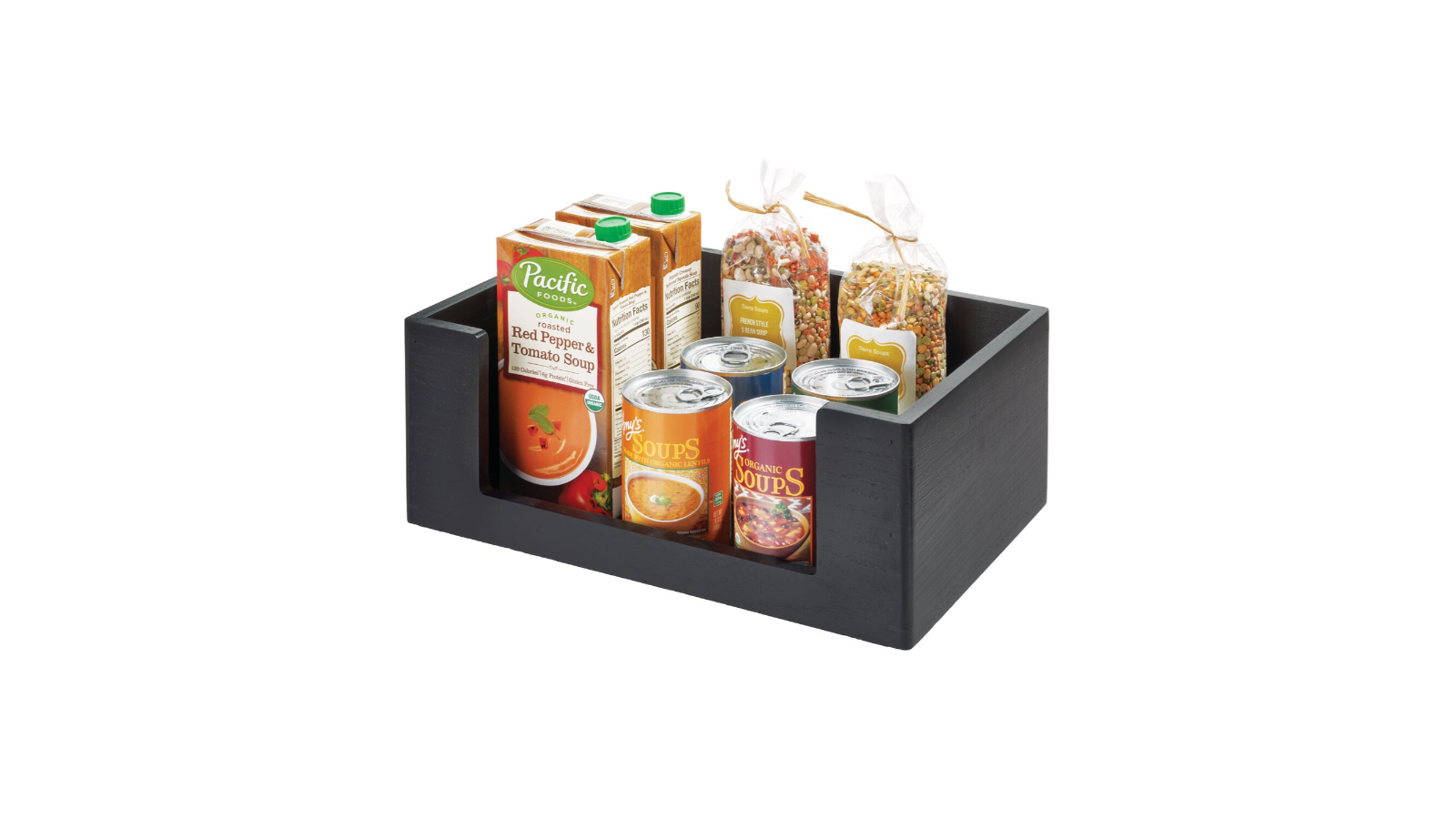 iDesign Large Open Front Storage Bin - Black | Harvey Norman