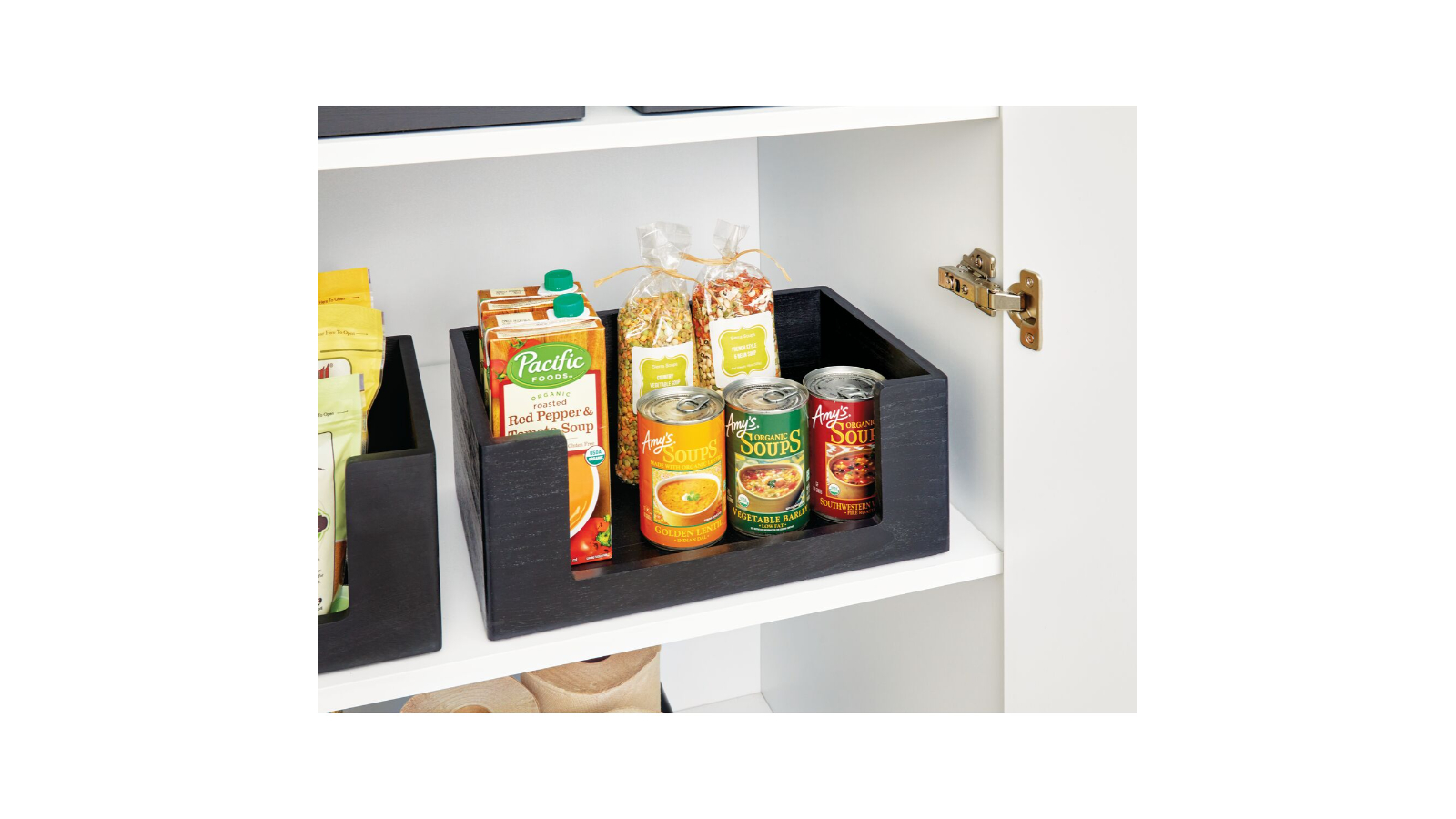 iDesign Large Open Front Storage Bin - Black | Harvey Norman