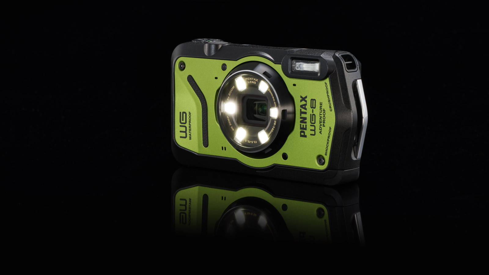 Pentax WG-8 Waterproof Compact Camera - Green | Harvey Norman
