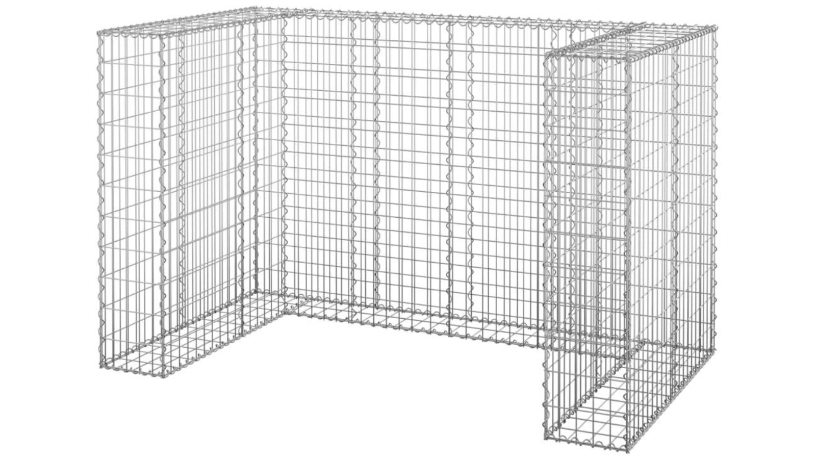 vidaXL Galvanised Steel Gabion Wall for Garbage Bin - 180 x 100 x 110cm ...