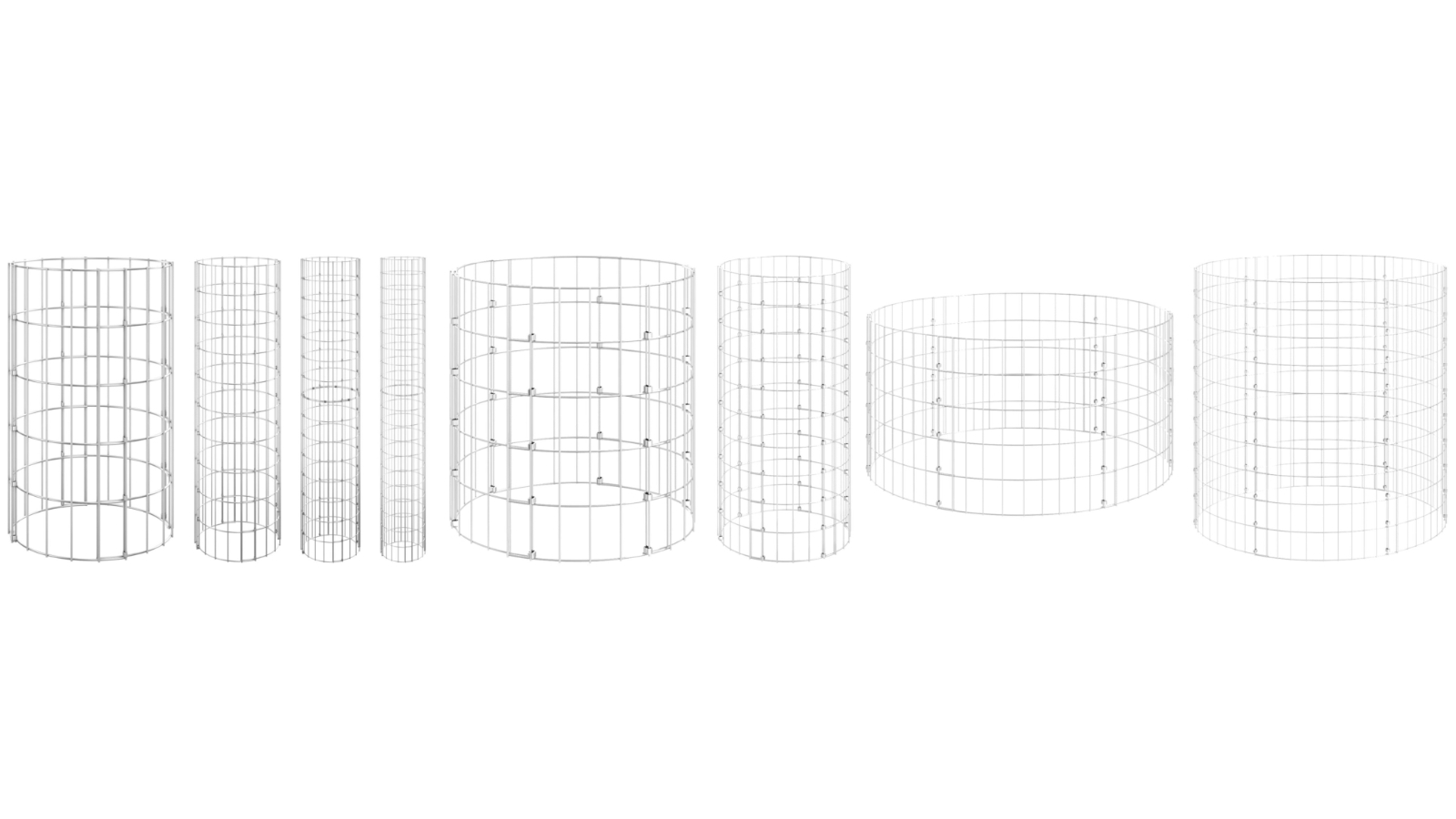 vidaXL Circular Gabion Pole Galvanised Steel | Harvey Norman