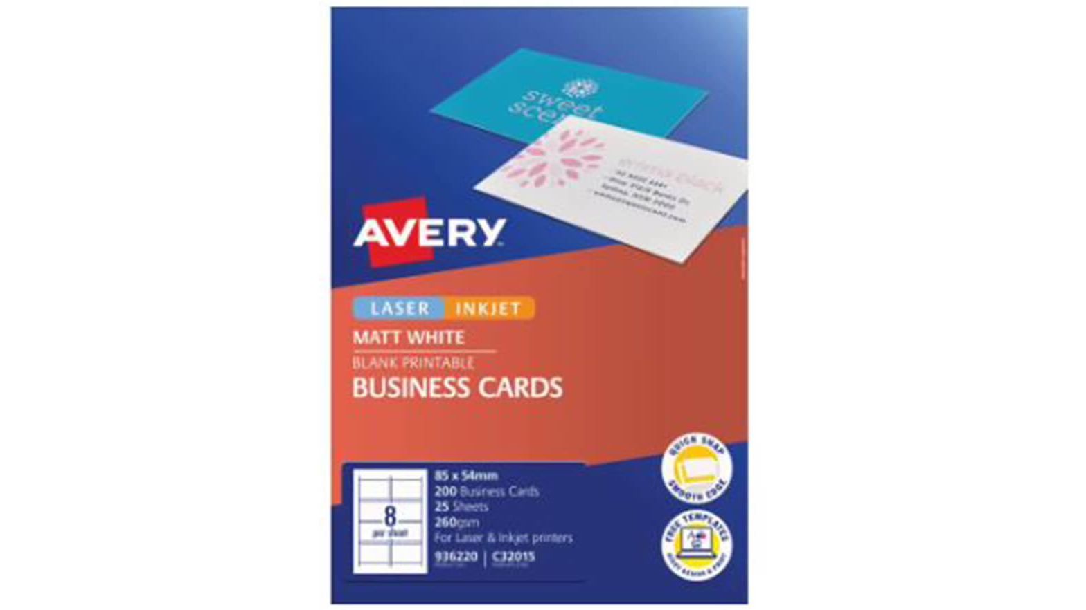 Avery A4 250gsm Matt Business Cards - 25 Pack | Harvey Norman