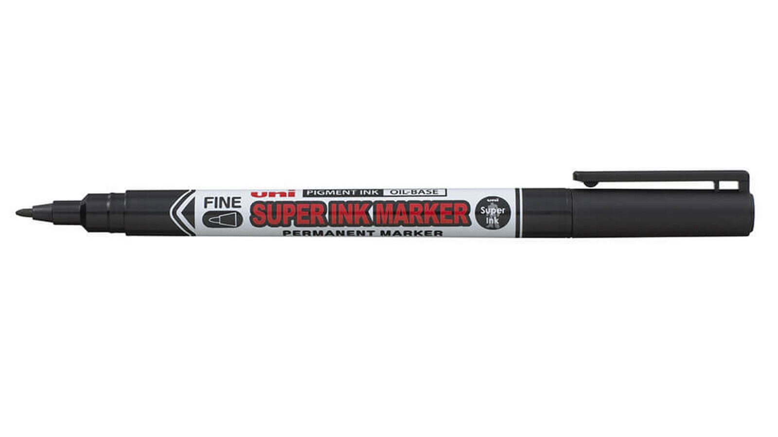 Uni Box of 12 Super Ink Oil Base Marker with 0.09cm Tip - Black ...