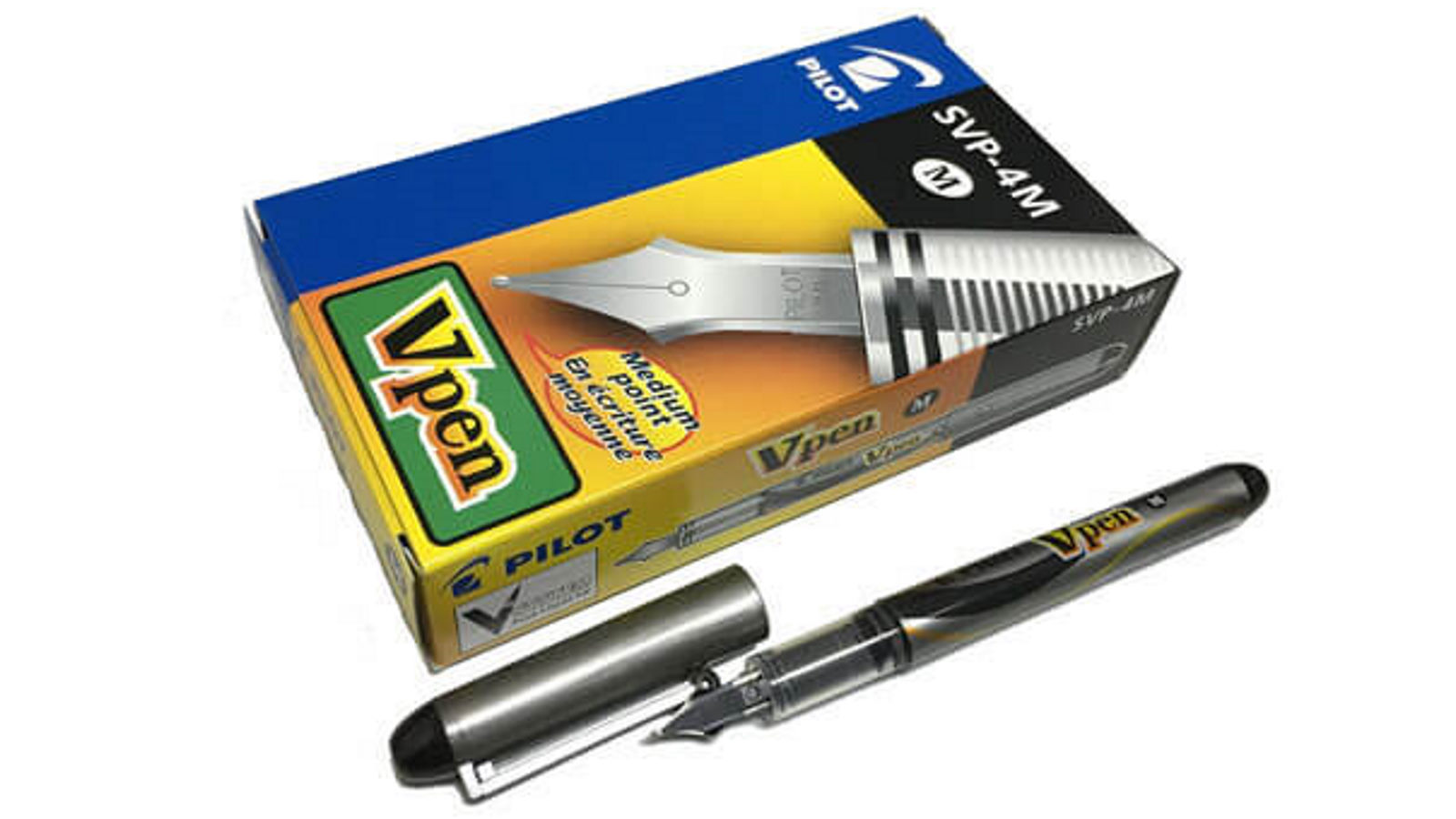 Pilot Box of 12 VPen Disposable Fountain Pen - Black | Harvey Norman