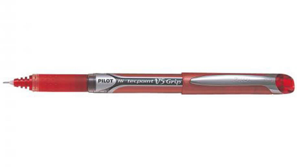 Pilot V5 Grip Liquid Ink Extra Fine Pack of 12 Rollerball Pen - Red ...
