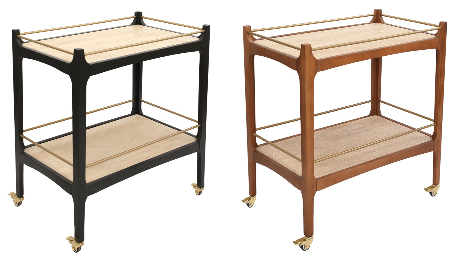 Cafe Lighting and Living Ashley Travertine Bar Cart | Harvey Norman