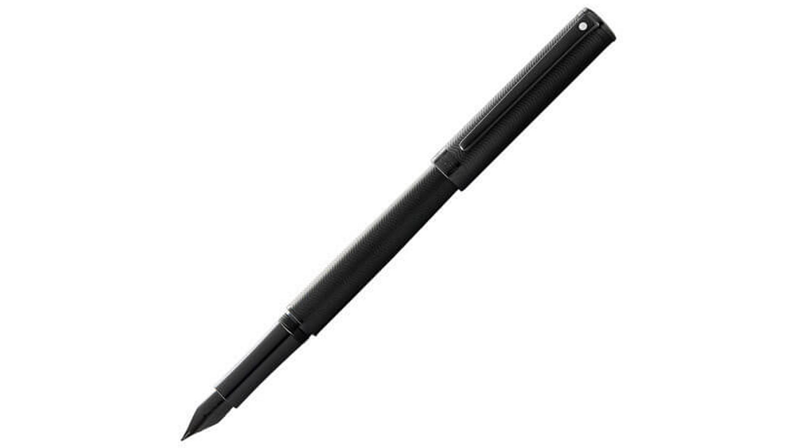 Engraved Matte Black Fountain Pen with Black Trim | Harvey Norman