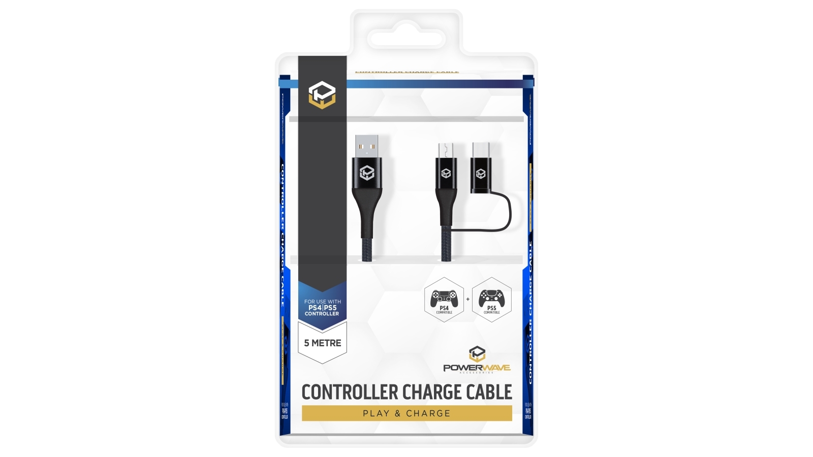 Powerwave PS4 and PS5 5m Controller Charge Cable | Harvey Norman