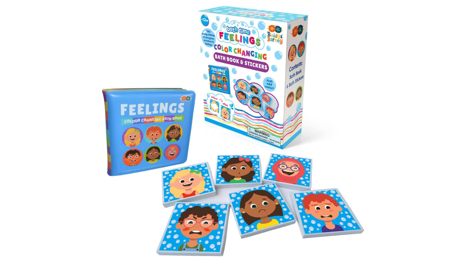 Buddy and Barney Feelings Colour Changing Bath Book and Stickers ...