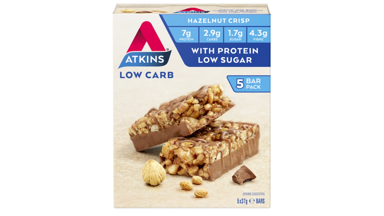 Atkins 37g Day Break Bar - Hazelnut Crisp 5-Bar Pack | Harvey Norman