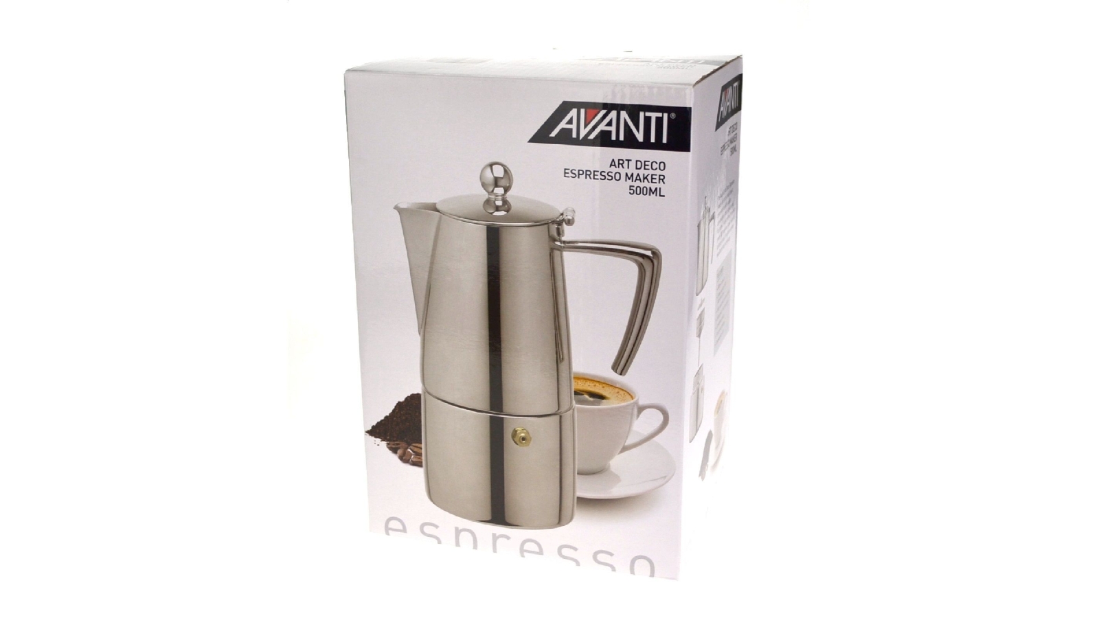 Avanti 10 Cup Stainless Steel Art Deco Espresso Coffee Maker - 500ml ...
