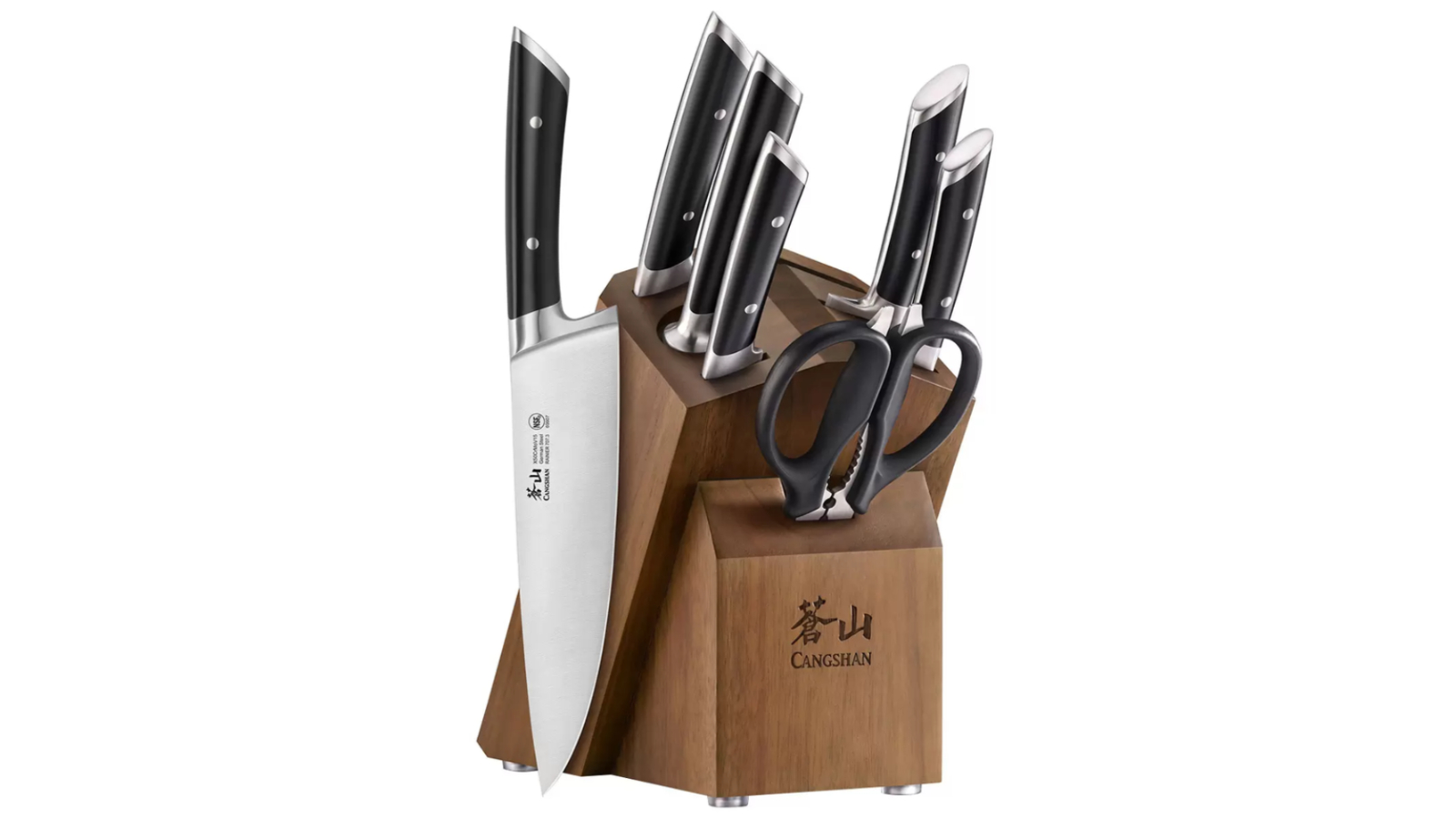 Cangshan 8 Piece Full Tang German Steel Chef Kitchen Knife Block ...