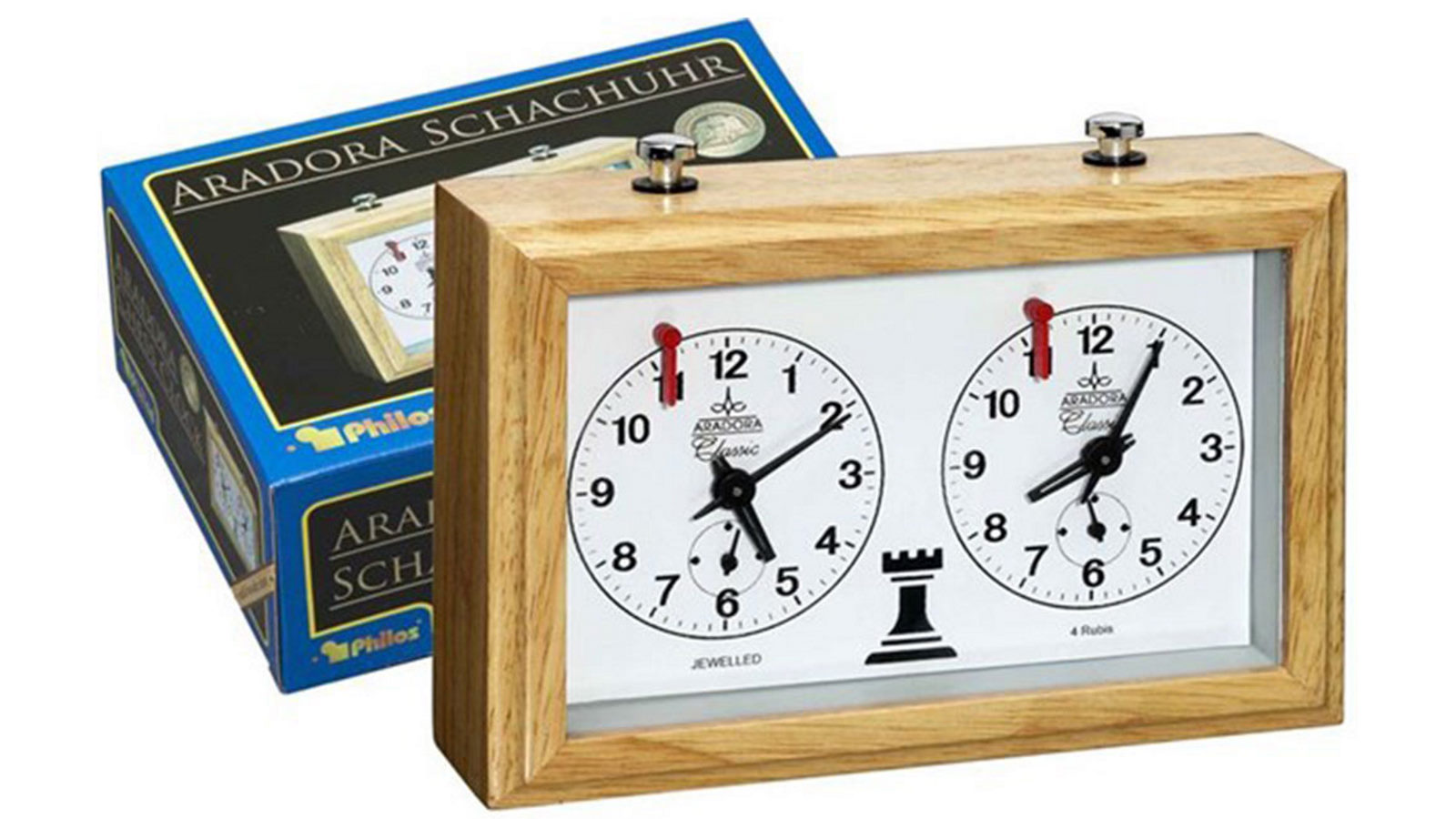 Philos Aradora Wooden Analogue Chess Clock | Harvey Norman
