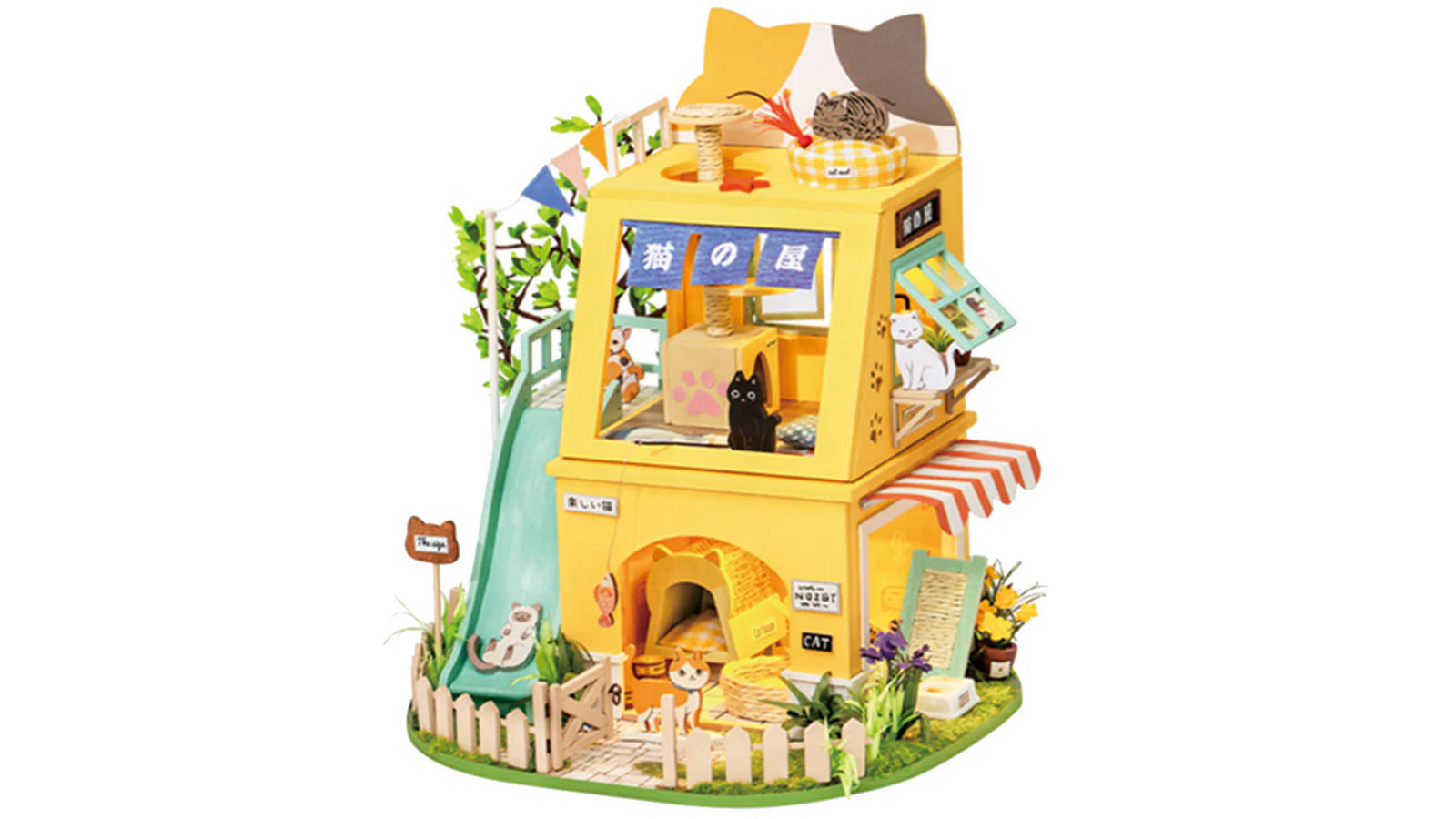 Robotime DIY Miniature Doll House - Cat House | Harvey Norman