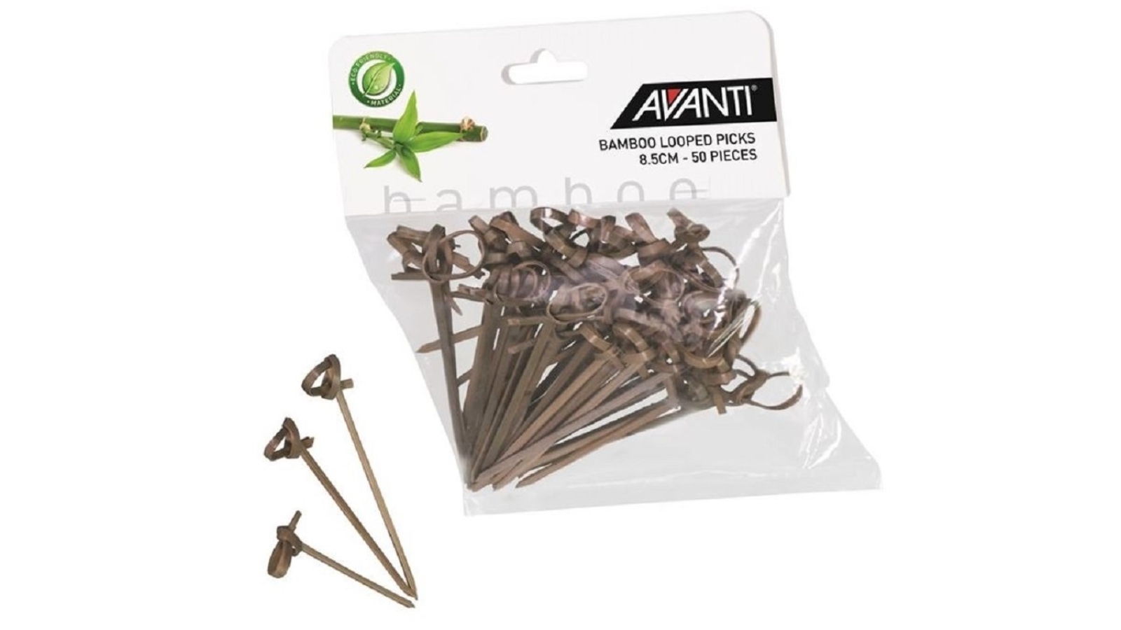 Avanti Pack of 50 Bamboo Looped Picks - 8.5cm | Harvey Norman