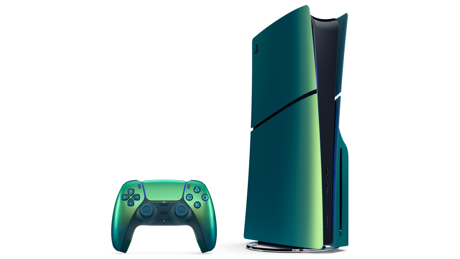 PS5 Slim Console Cover - Chroma Teal | Harvey Norman