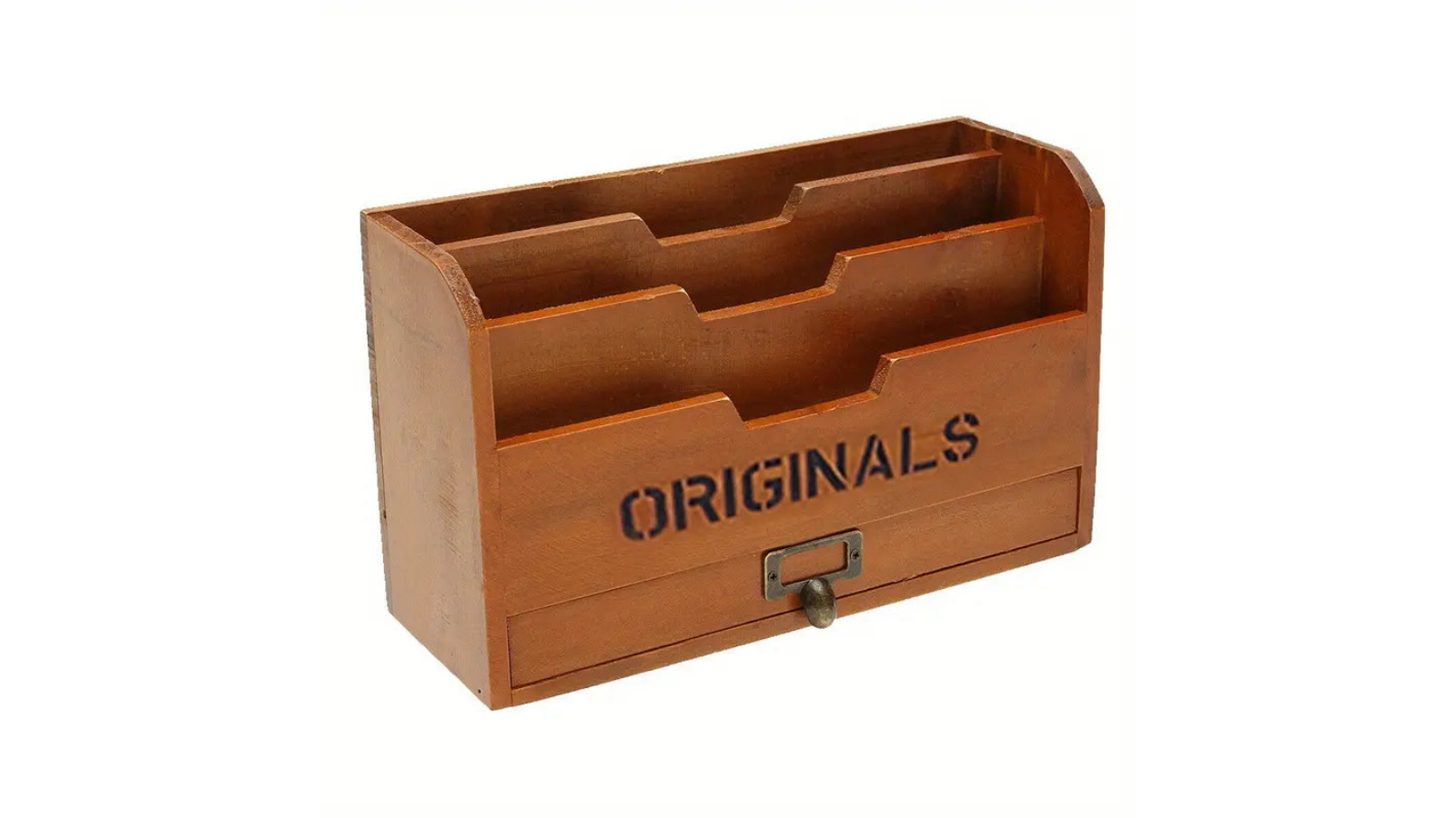 NNETM Wall Mounted Office Vintage Wooden Letter Rack with Adjustable ...