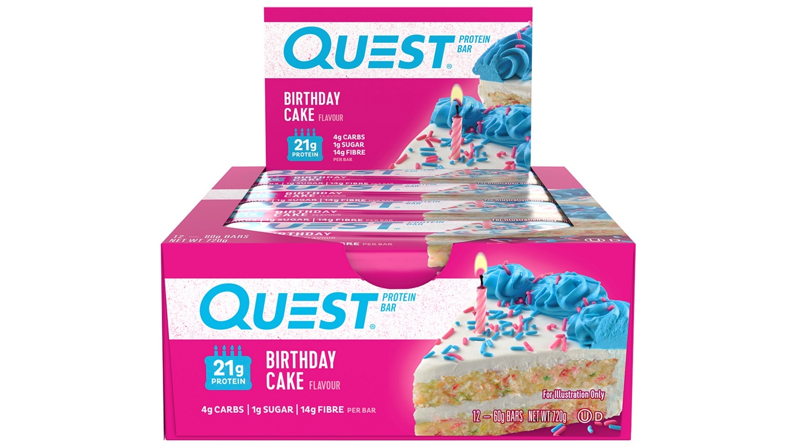 Quest 12-Pieces 60g Protein Bar - Birthday Cake | Harvey Norman