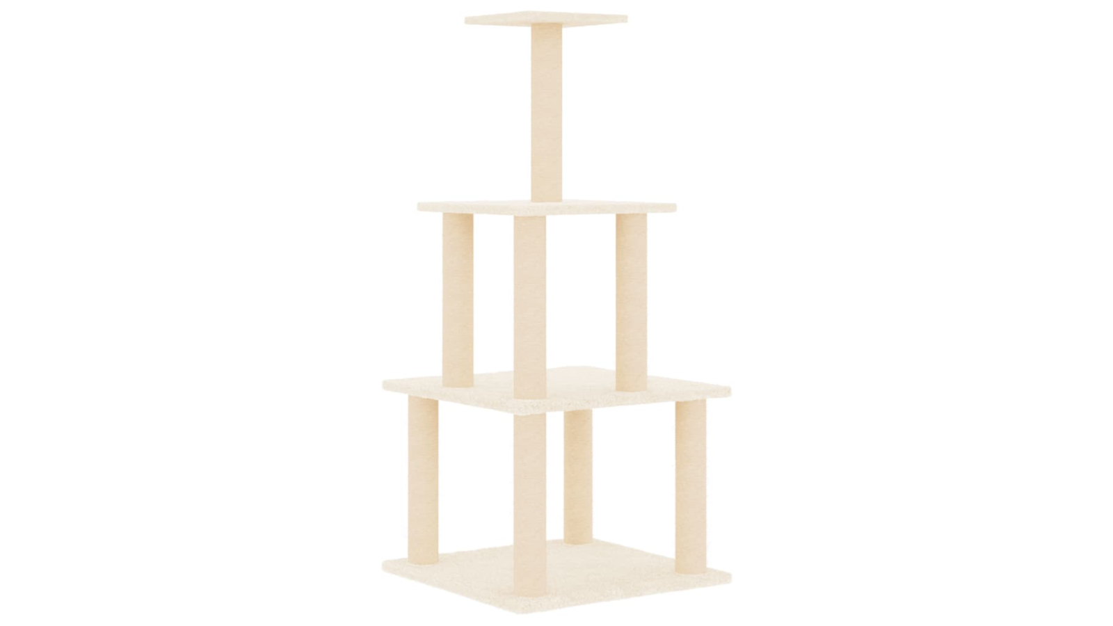 vidaXL Cream Cat Tree with Sisal Scratching Post - 111 cm | Harvey Norman
