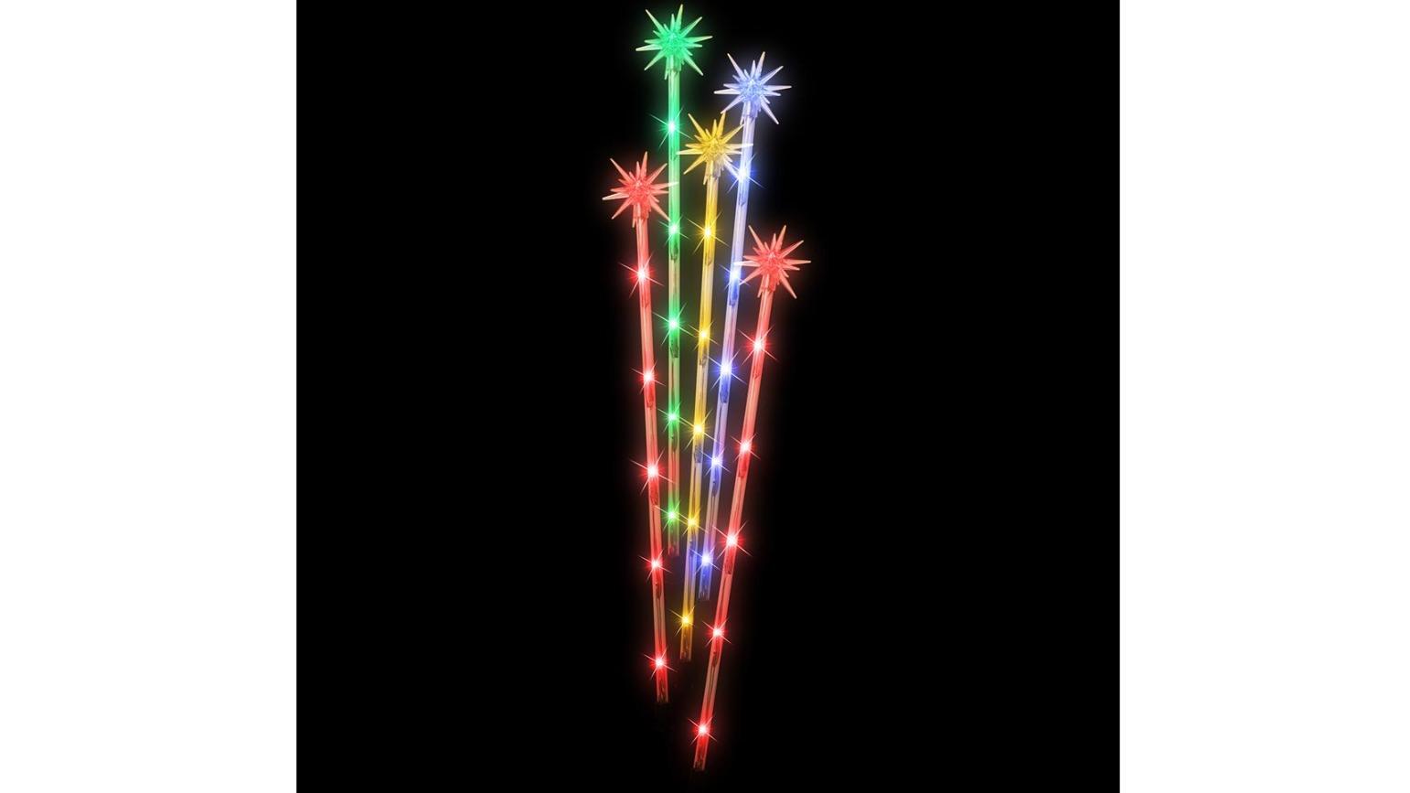 Stockholm Pack of 5 Solar Starburst Path Christmas Light - Multi ...