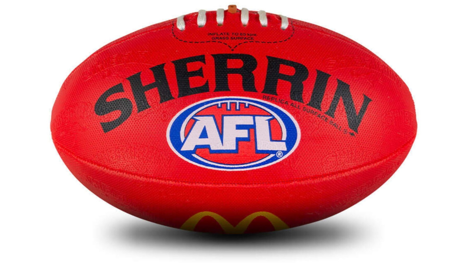 Sherrin AFL Replica All Surface Size 5 Red Football with Display Box ...