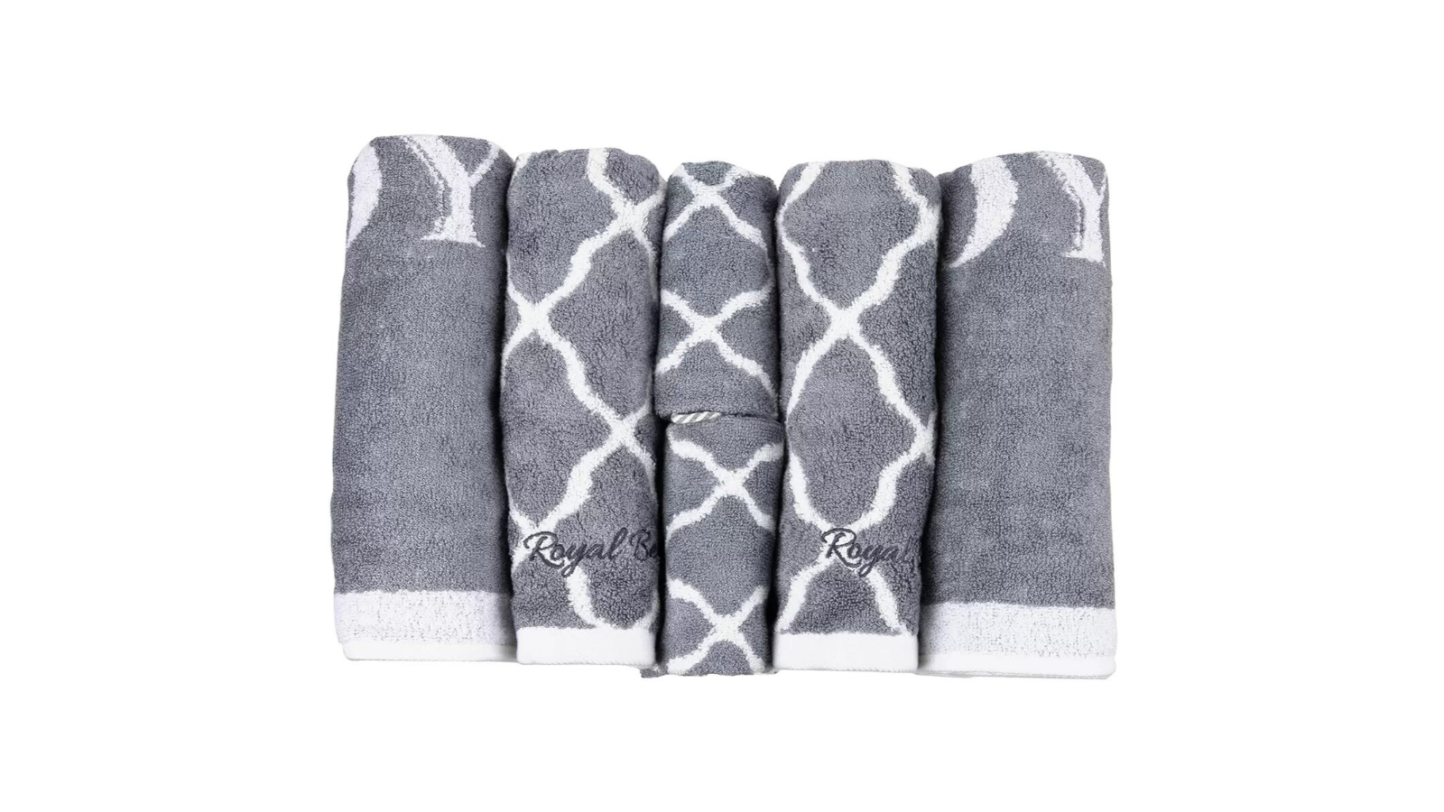 Royal Bergen 6 Piece Hand and Face Bamboo Luxury Towel Gift Set - Grey ...
