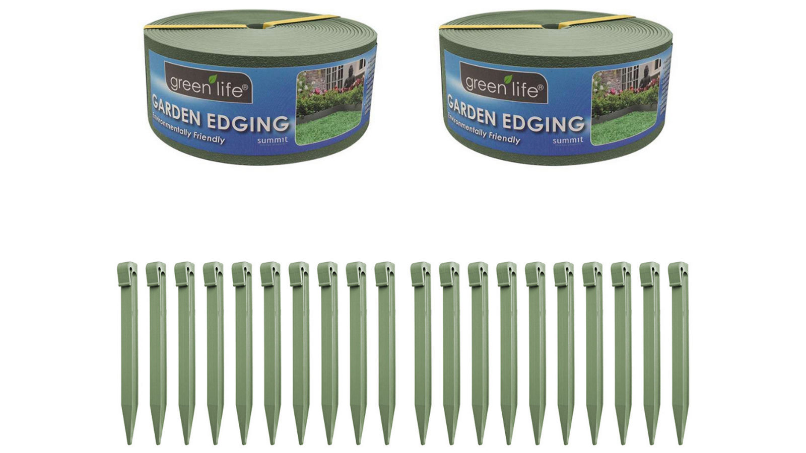 Greenlife 20M Garden Edging With Pegs Plastic Flexible Border Lawn ...