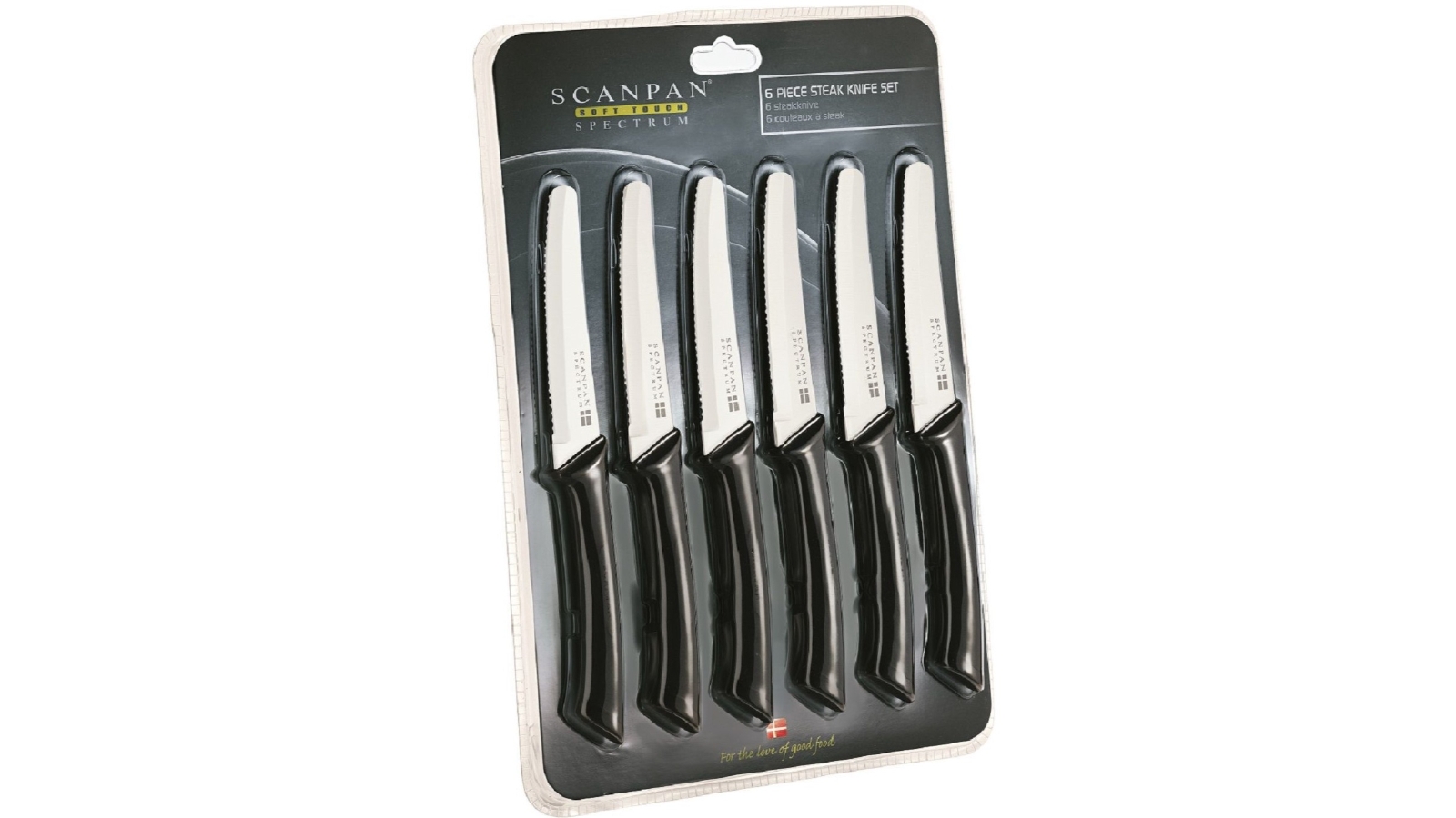 Scanpan Soft Touch Spectrum 6 Piece Steak Knives - Black | Harvey Norman