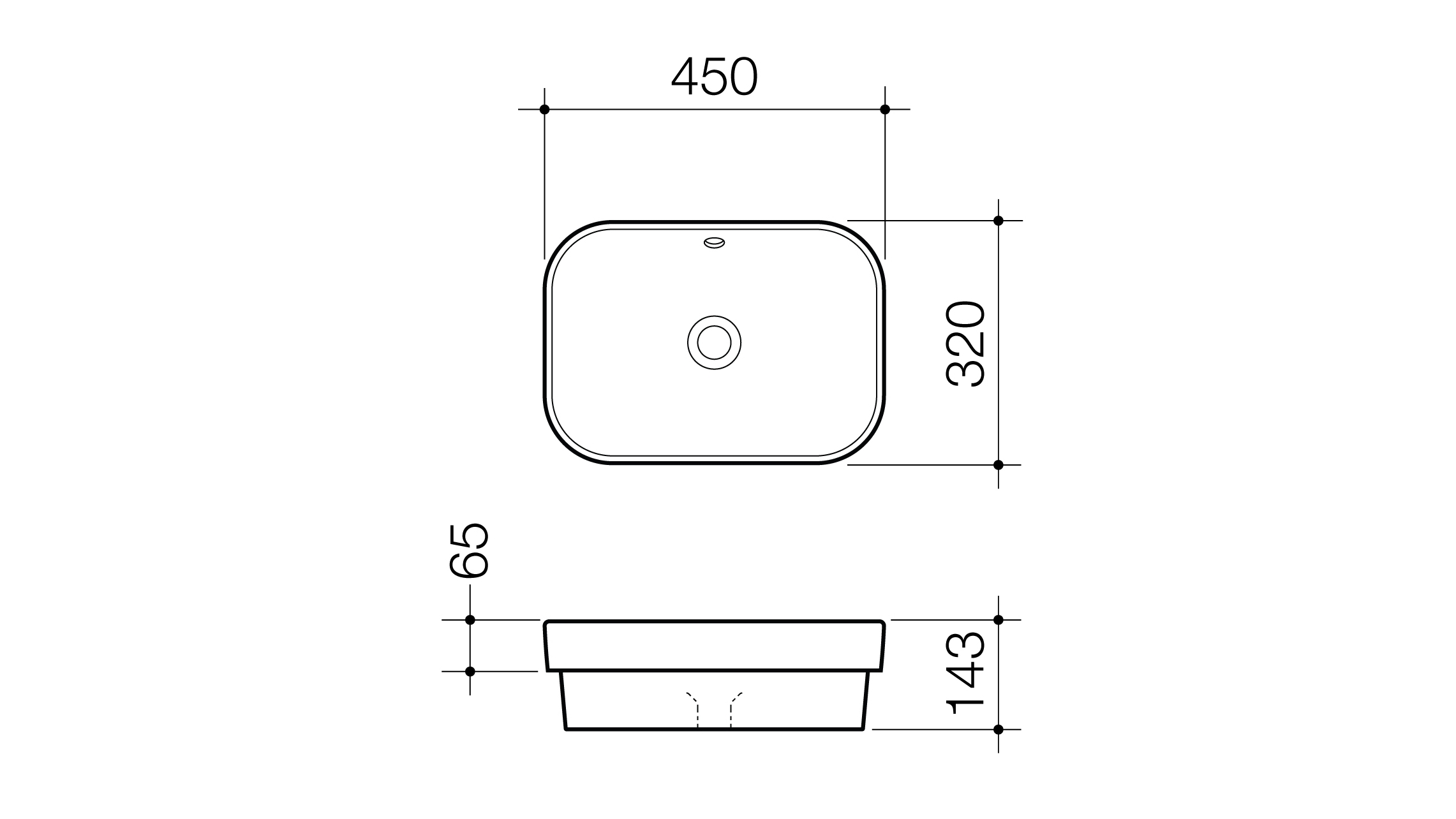 Caroma Luna Inset Basin No Tap Hole | Harvey Norman
