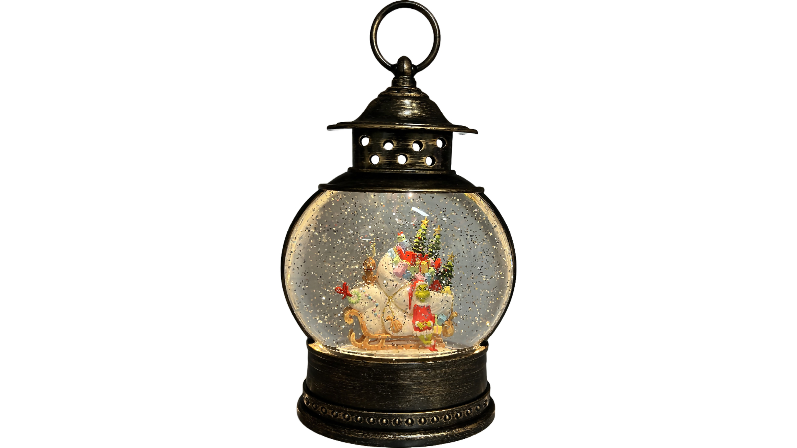 Cotton Candy Dr. Seuss Christmas Round Grinch Lantern with Sleigh ...