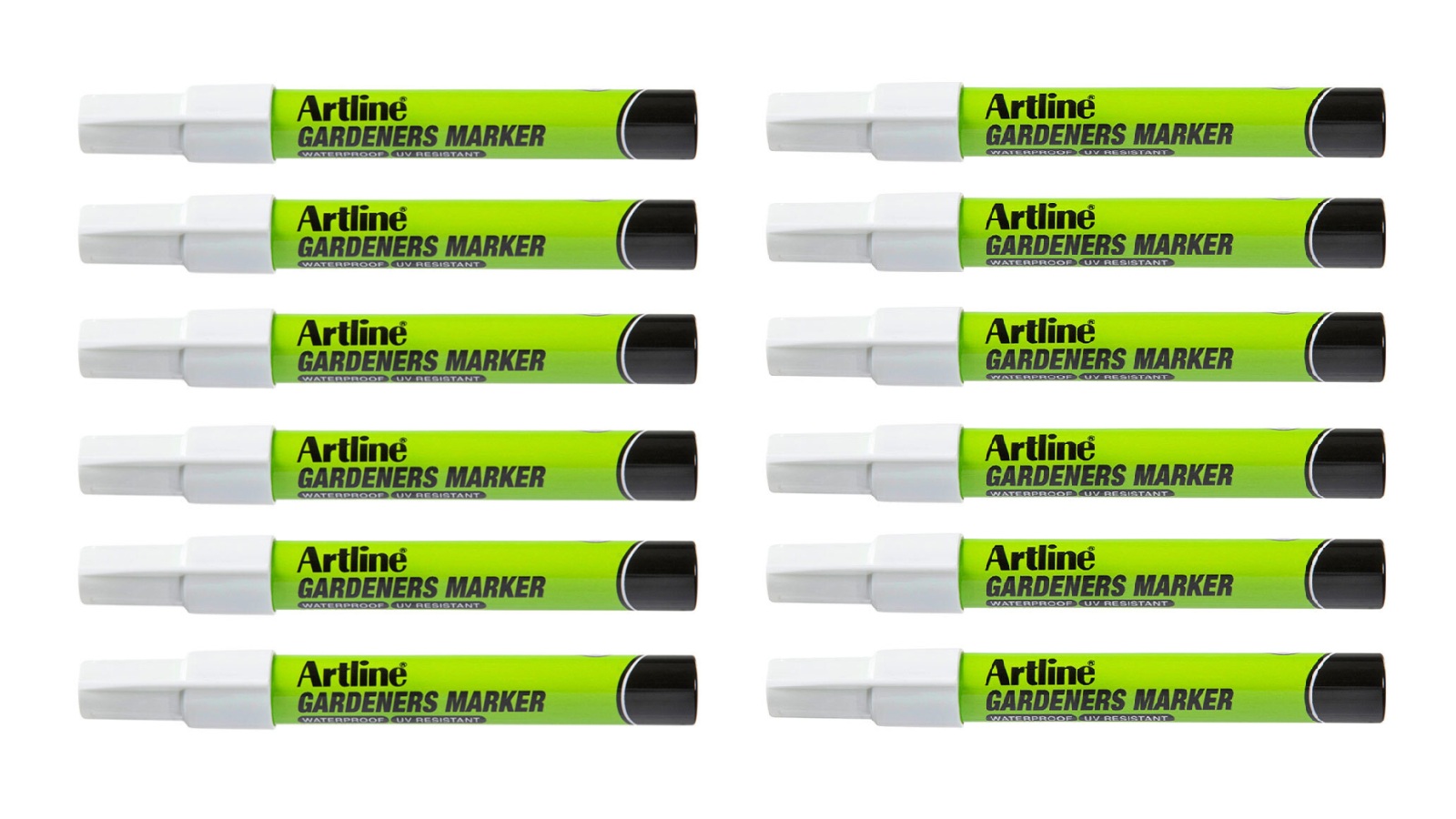 Artline Pack of 12 White Fade Resistant Gardeners Permanent Marker ...