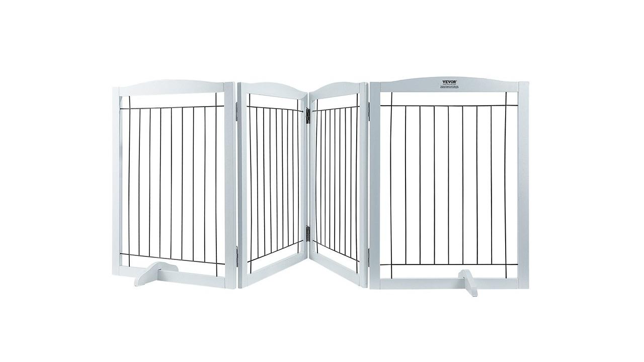 YS 81.28 x 245.11cm Free Standing Dog Gate - White | Harvey Norman